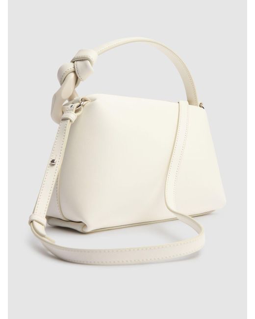 JW Anderson Small Corner Leather Top Handle Bag in Natural | Lyst