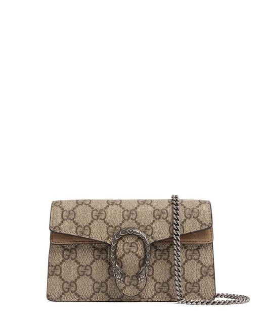 Gucci Super Mini Dionysus Gg Supreme Bag in Gray | Lyst