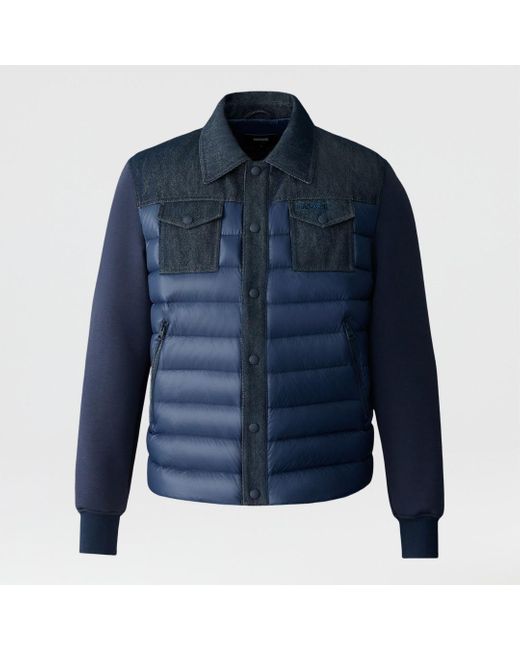 Mackage Donovan Quilted Contrast Snap Jacket in Blue for Men | Lyst