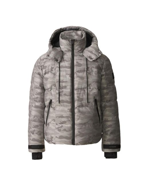 Mackage Samuel-Jc Camo Jacquard Down Ski Jacket With Storm Visor in ...