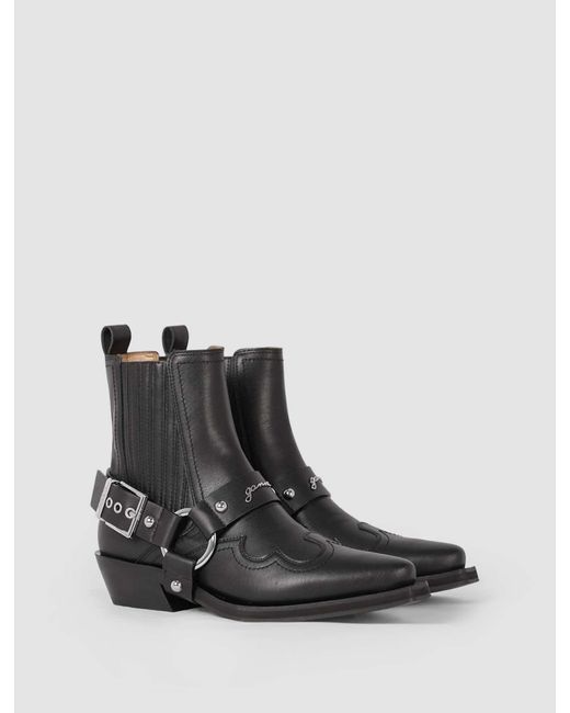Ganni Western Boots in Black | Lyst