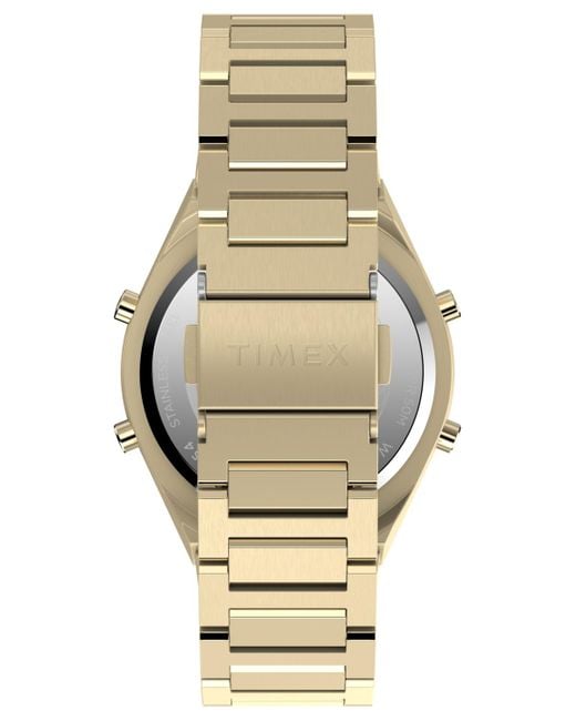 Timex Quartz Digital -tone Stainless Steel Watch in Metallic for Men | Lyst