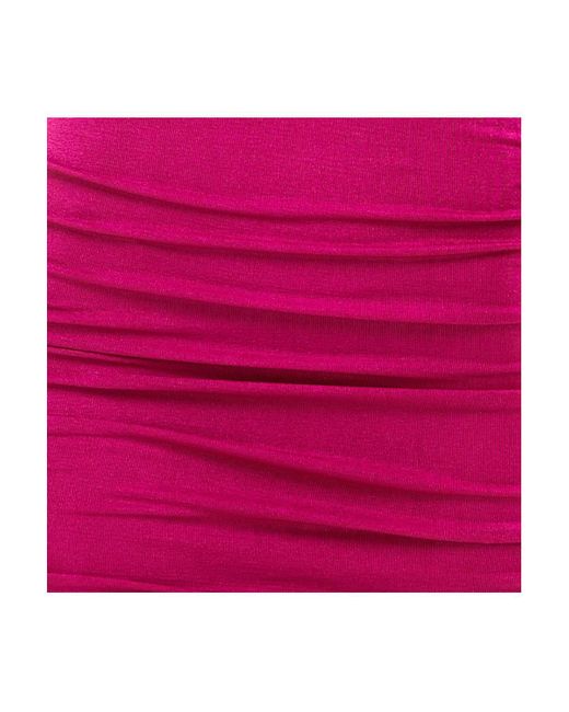 Bebe Ruched Backless Mini Dress in Pink | Lyst