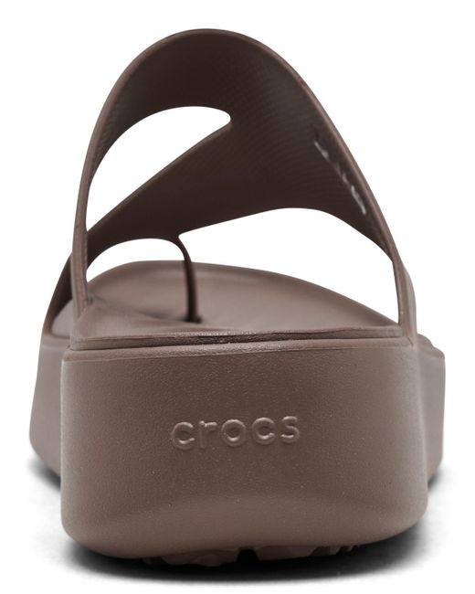 Crocs™ Getaway Platform Toe Loop Casual Sandals From Finish Line in ...