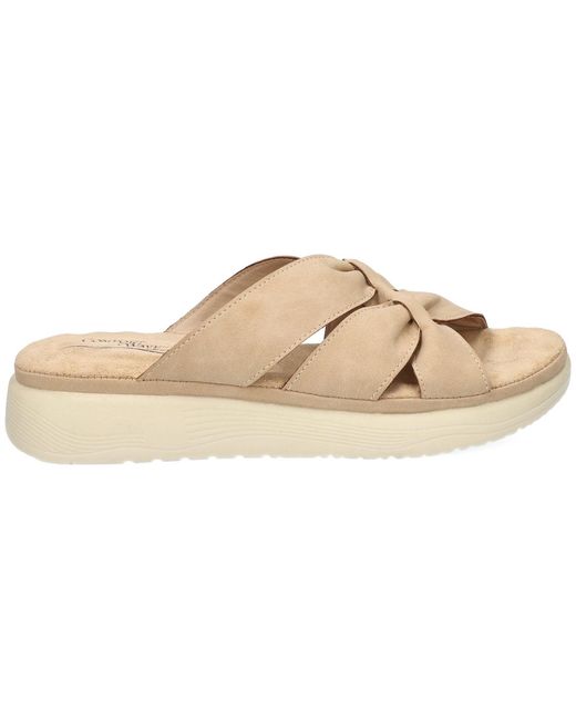 Easy Street Mickey Woven Slide Sandals in Natural | Lyst