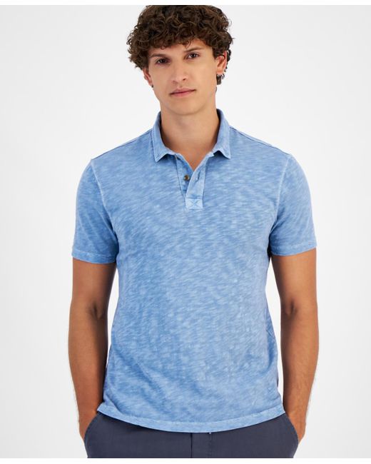 Sun & Stone Sun + Stone Regular-fit Textured Polo Shirt in Blue for Men ...