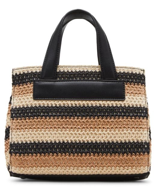 Steve Madden Bflores Raffia Mini Tote in Black | Lyst