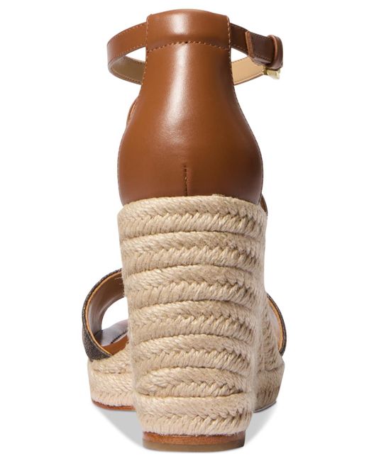 Michael Kors Michael Mandy Wedge Sandals in Brown | Lyst