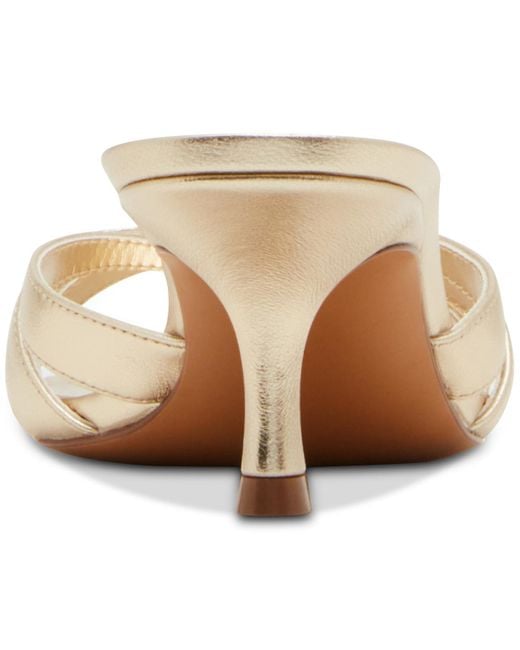 Steve Madden Cary Strappy Kitten-heel Mule Sandals in Metallic | Lyst