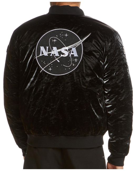 Space One Nasa-inspired Bomber Jacket in Black for Men | Lyst