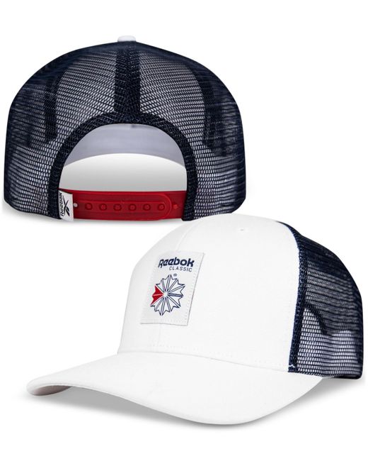 Reebok Union Jack Wheel Canvas & Mesh Trucker Cap in White for Men | Lyst