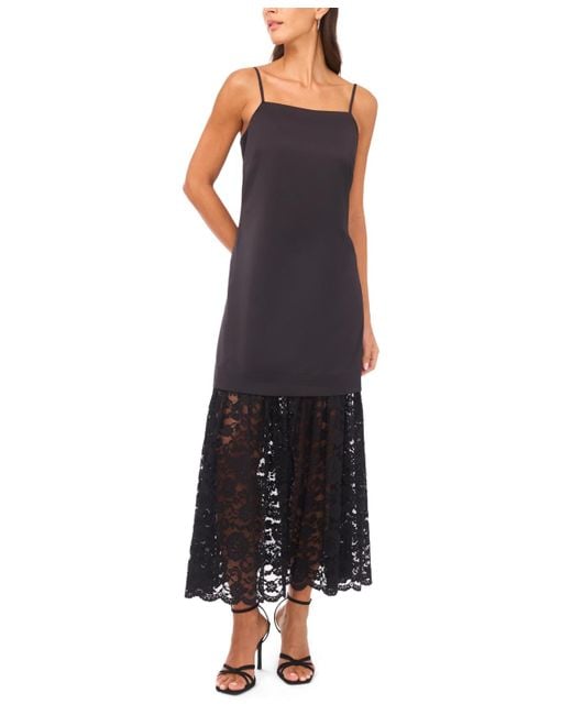 Vince Camuto Camisole Lace Skirt Sleeveless Dress in Black | Lyst