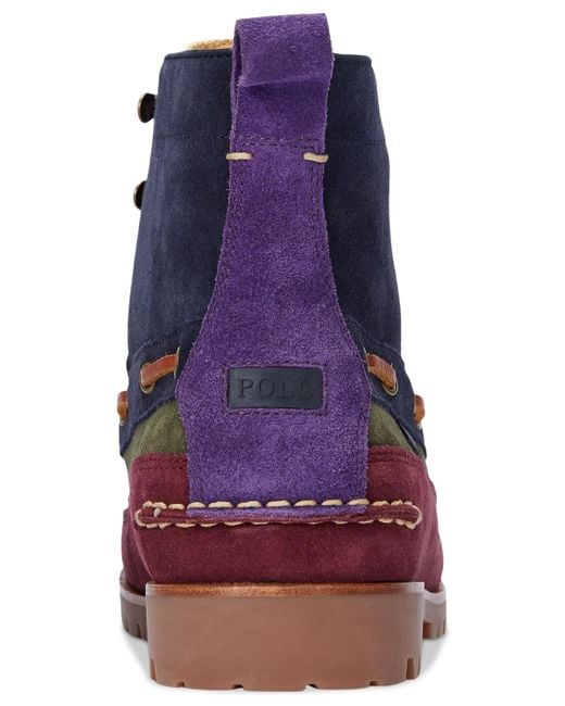 Polo Ralph Lauren Ranger Mid Color-blocked Suede Boot for Men | Lyst