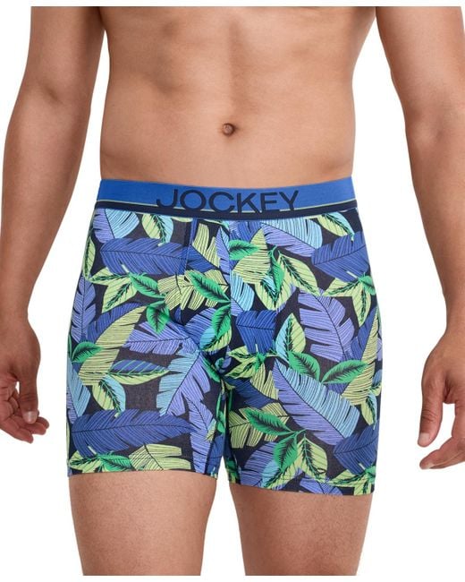 Jockey 3pk. True Style Logo Boxer Briefs in Blue for Men | Lyst