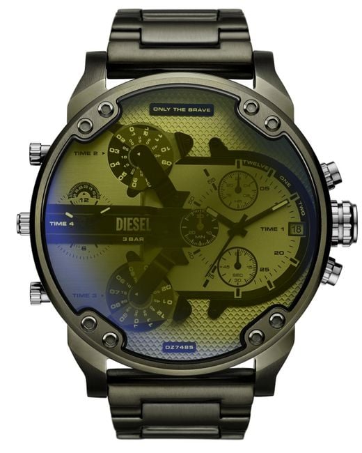 DIESEL Mr. Daddy 2.0 Quartz Chronograph Stainless Steel 57mm in Green ...