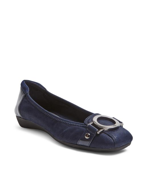 Anne Klein Umeko Snip Toe Ballet Flats in Blue | Lyst