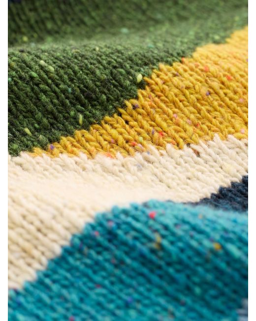 Celtic & Co. Donegal Colour Block Crew Neck Sweater in Blue | Lyst