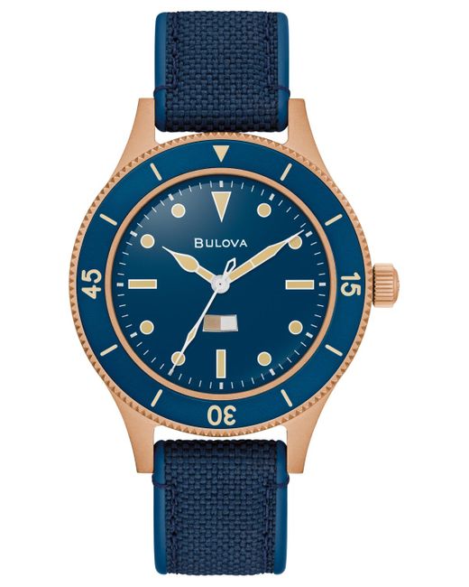 Bulova 150th Anniversary Automatic Mil-ships Nylon Strap Watch 41mm in ...