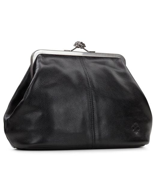 Patricia Nash Medium Sofia Kisslock Leather Bag in Black | Lyst