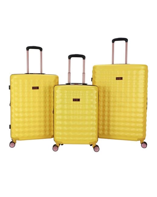 Jessica Simpson Vibrance 3 Piece Hardside luggage Set in Yellow | Lyst