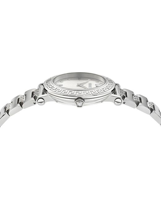 Versace Swiss Greca Sphere Steel Bracelet Watch 35mm in Gray | Lyst