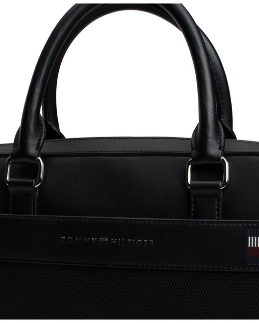 Tommy Hilfiger Textured Logo Computer Bag in Black for Men | Lyst