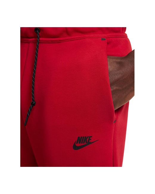 Nike Tech Fleece joggers in Red for Men | Lyst