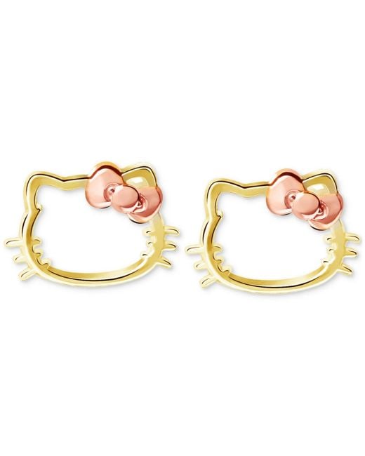 Macy's Hello Kitty Silhouette Stud Earrings in Metallic | Lyst
