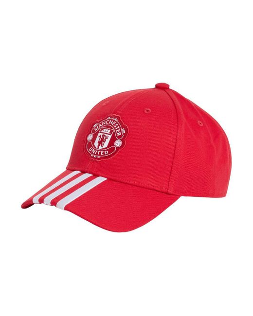 adidas Manchester United Team Dad Adjustable Hat in Red for Men | Lyst