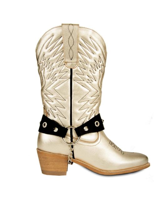 Urbnkicks Cowboy Leather Boots By Urbn Kicks in Natural | Lyst