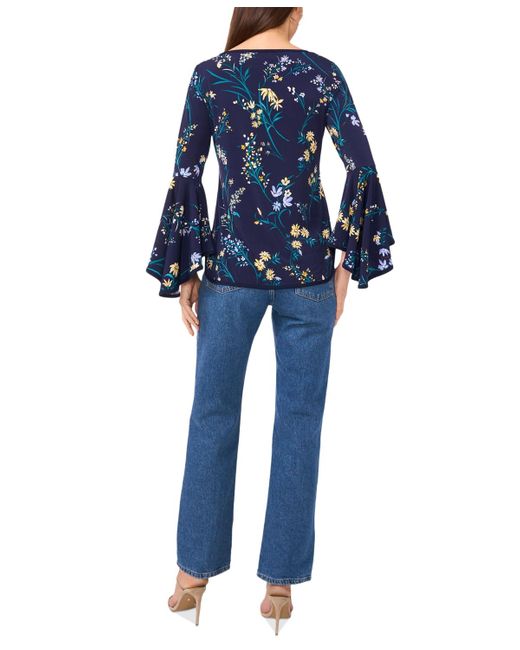 SAM & JESS Bell-sleeve Top in Blue | Lyst