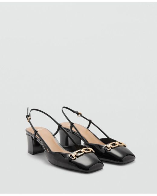 Mango Link Detail Heeled Shoes in Metallic | Lyst