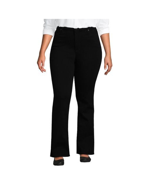 Lands' End Plus Size High Rise Bootcut Denim Jeans in Black | Lyst