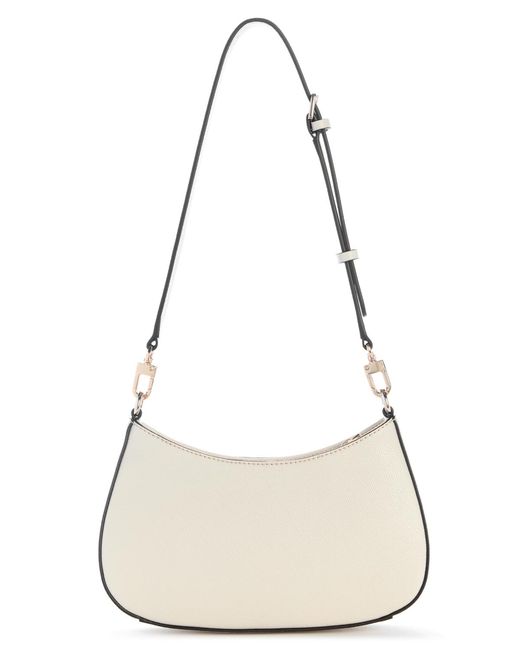 Guess Lyndi Small Top Zip Shoulder Bag in Natural | Lyst