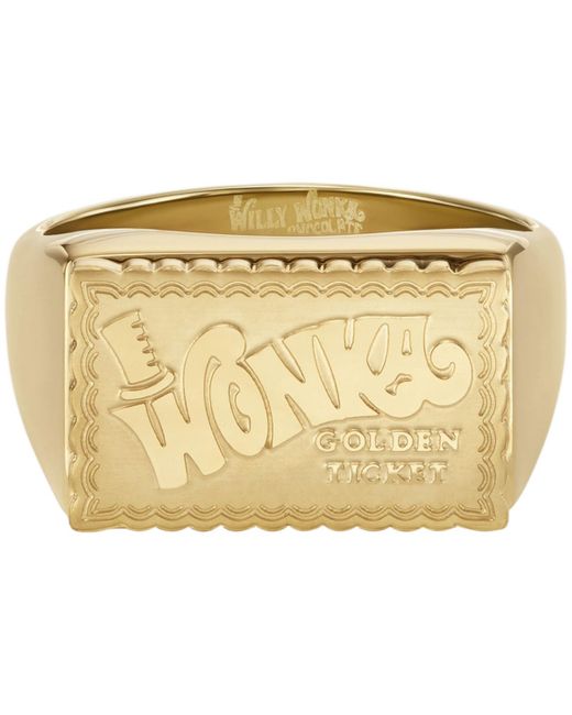 Fossil X Willy Wonka Special Edition -tone Stainless Steel Signet Ring in Metallic | Lyst