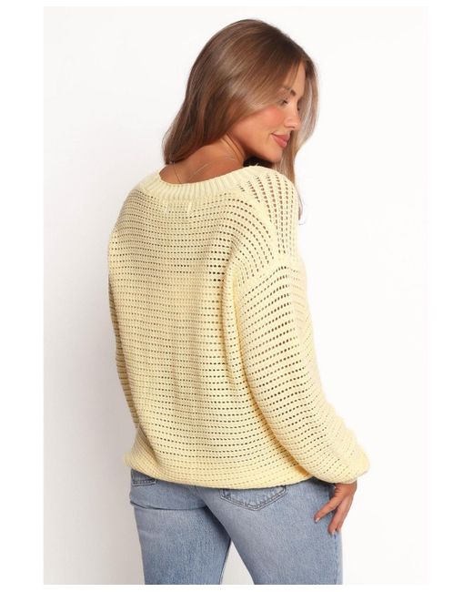 Petal & Pup Carrie Button Front Cardigan in Natural | Lyst