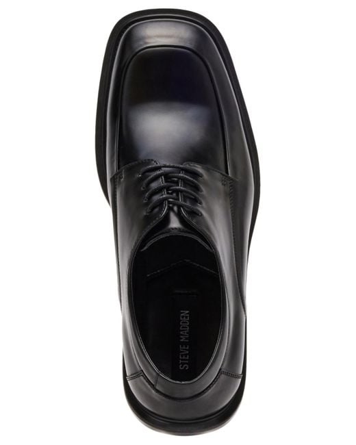 Steve Madden Polmer Square-toe Leather Dress Shoes in Black for Men | Lyst