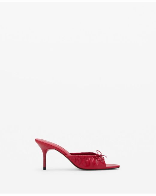 Mango Bow Heel Sandals in Red | Lyst