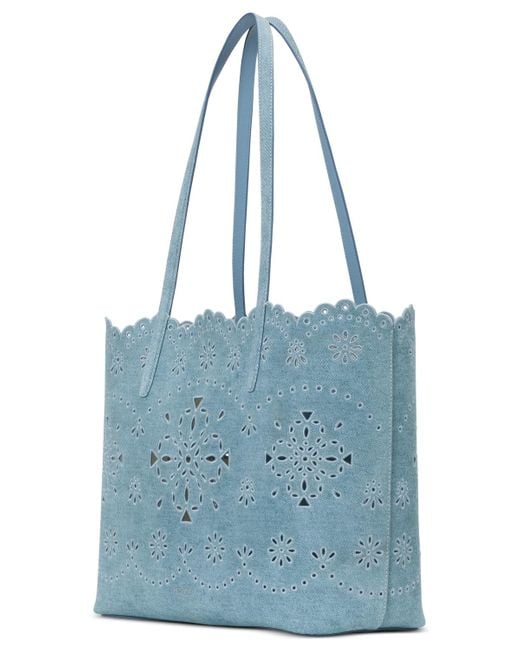 Kate Spade Do It All Spade Flower Perforated Denim Large Tote Bag in ...