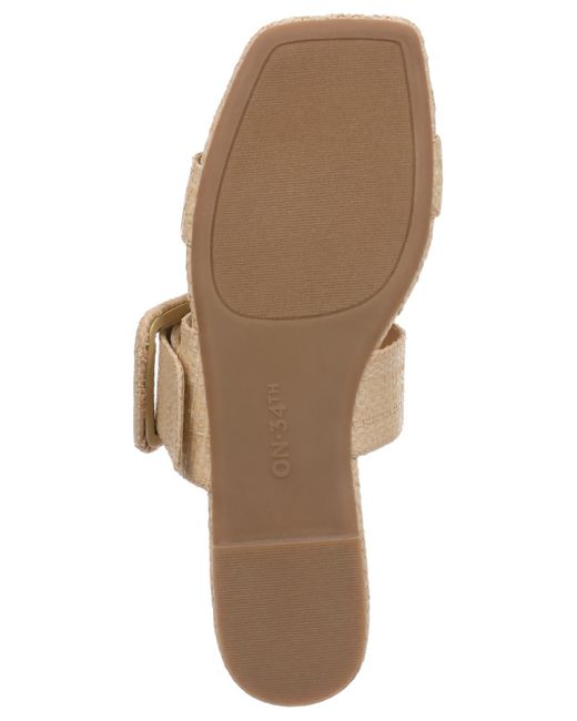 On 34th Paulina Buckled Two-band Flat Sandals | Lyst