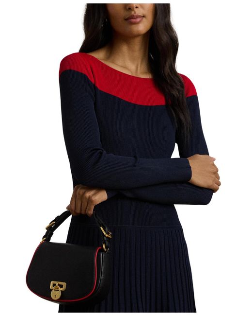 Ralph Lauren Two-tone Small Tanner Crossbody Bag in Black | Lyst