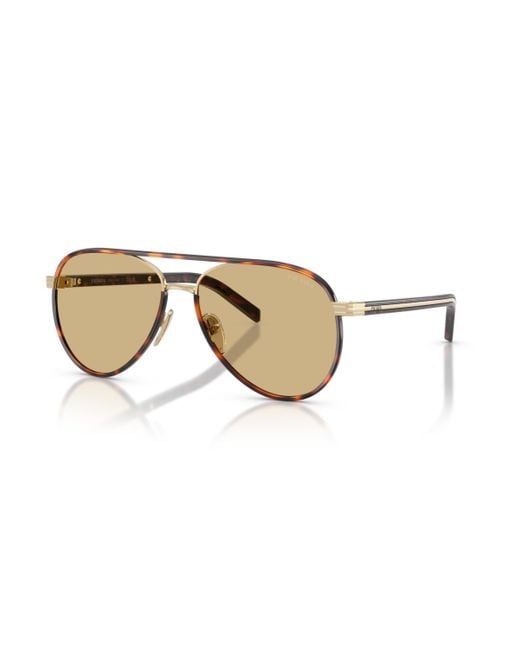 Prada Pilot Aviator Sunglasses in Natural | Lyst