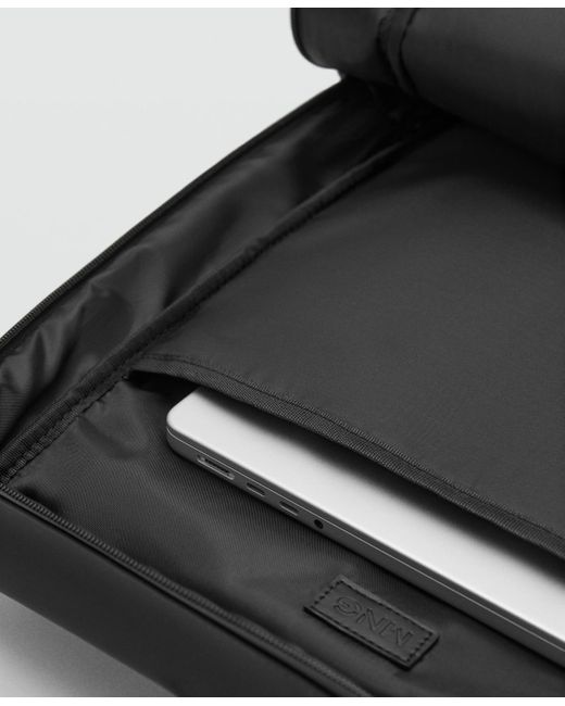 Mango Rubberized Flap Closure Backpack in Black for Men | Lyst