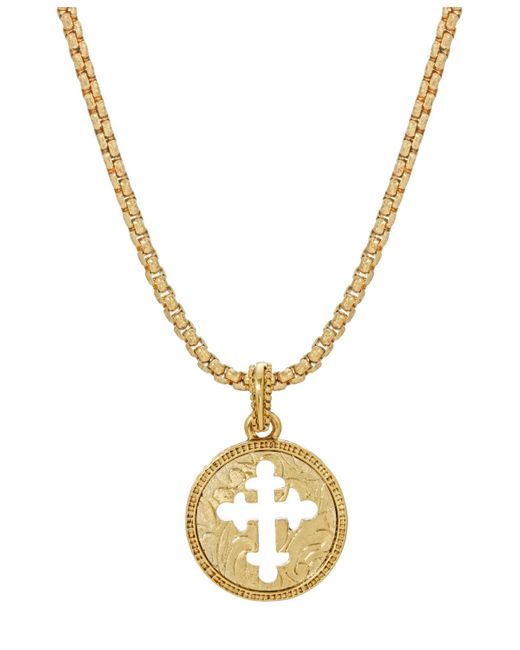 Symbols of Faith 14k Gold-dipped Coin Cross Necklace in Metallic | Lyst