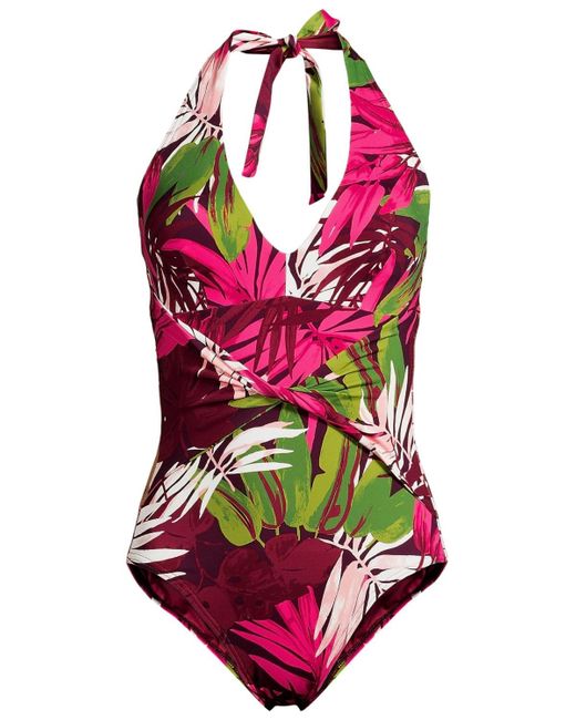 Lands' End Sculpting Suit Plunge Halter High Leg One Piece Swimsuit in ...
