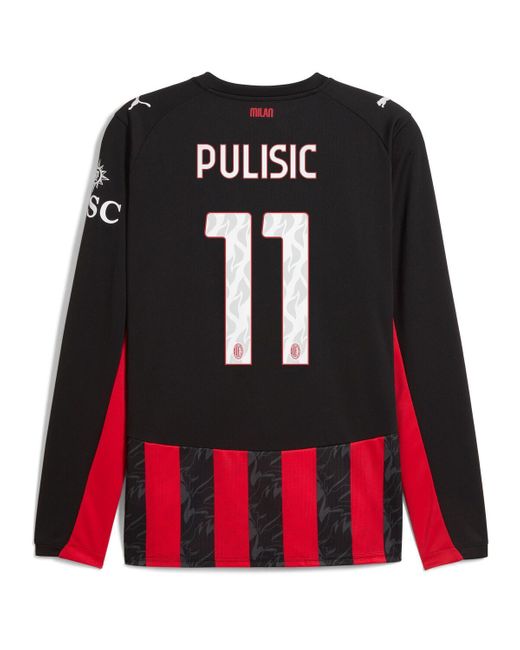 PUMA Christian Pulisic Ac Milan 2025/26 Home Replica Long Sleeve Player ...