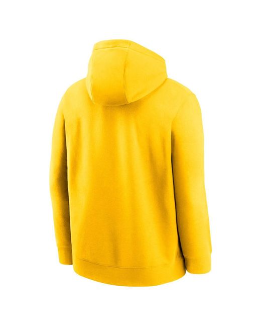 Nike Michigan Wolverines Primetime Alternate Logo Club Fleece Pullover Hoodie in Yellow for Men ...