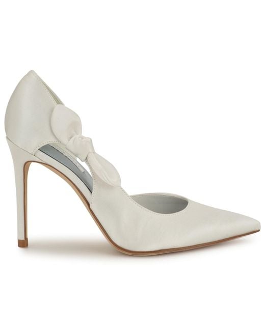 Nine West Fhalon Bridal Satin D'orsay Pumps in White | Lyst
