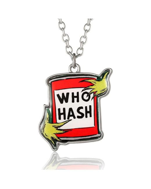 Dr. Seuss Dr Seuss Grinch Who Hash Necklace in White | Lyst