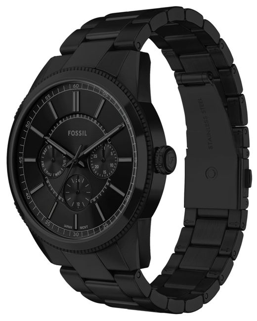 Fossil Pearson Multifunction Stainless-steel Watch in Black for Men | Lyst